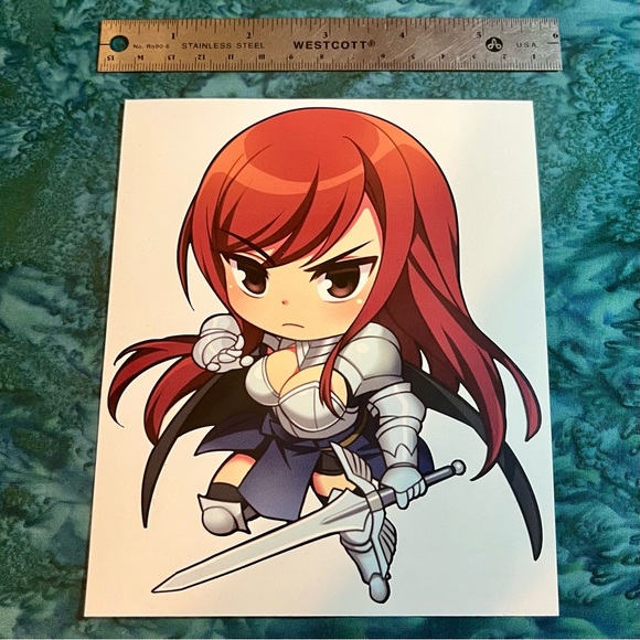 Design | Fairy Tail Erza Scarlet Sticker | Poshmark